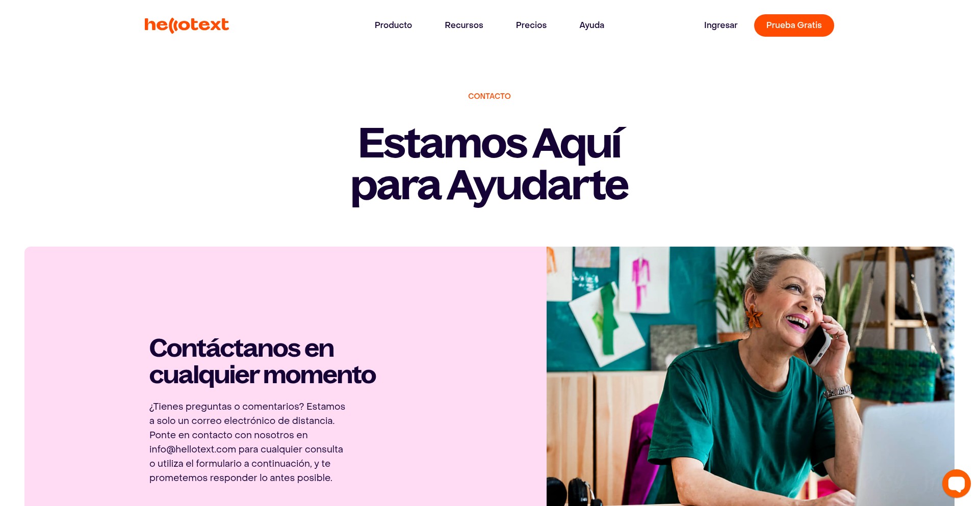 Contacta con nosotros | Hellotext