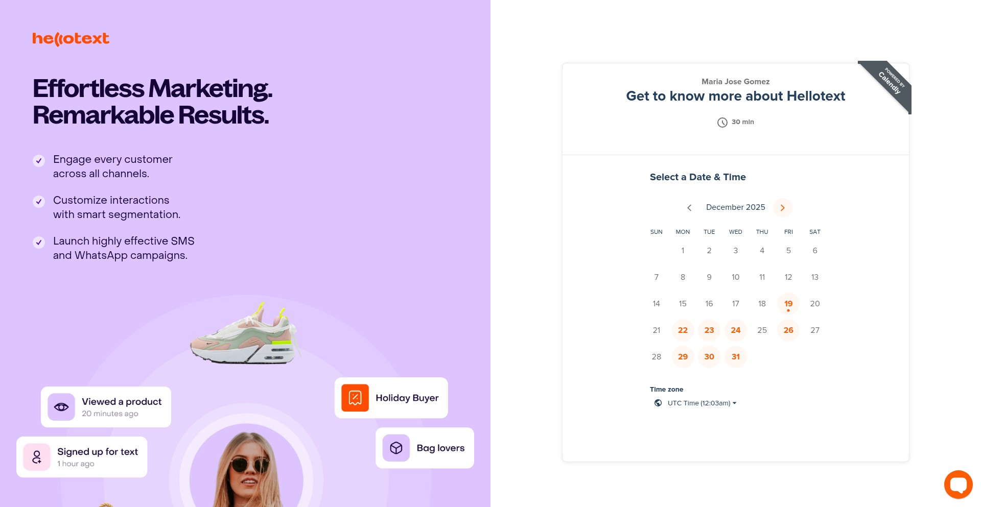 Schedule a demo | Hellotext