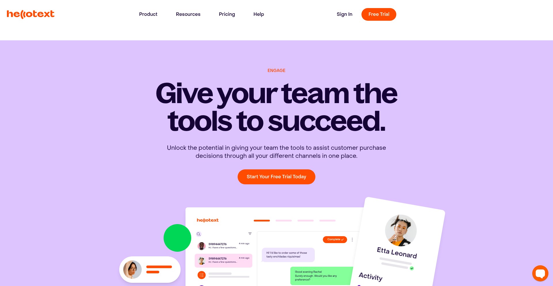 Give your team the tools to succeed. | Hellotext