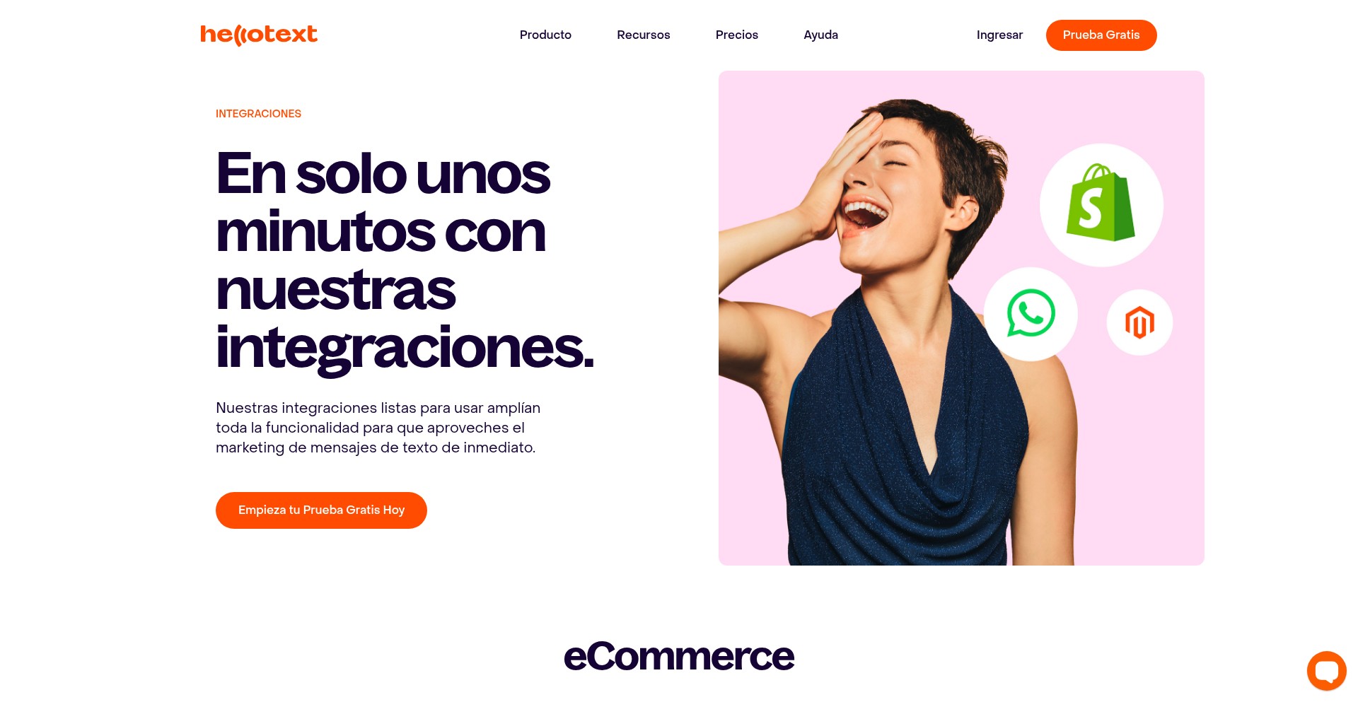 En solo unos minutos con nuestras integraciones. | Hellotext